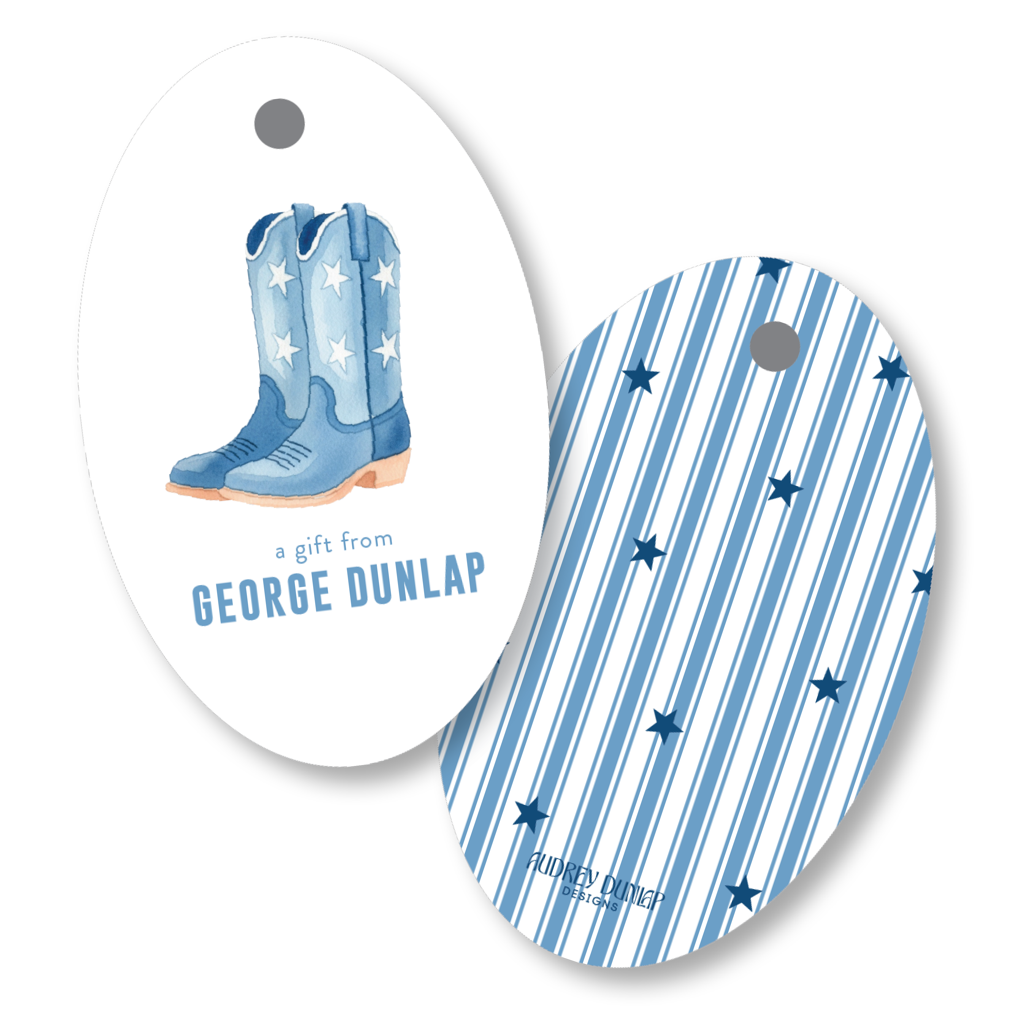 Cowboy Boots Oval Tag – Audrey Dunlap Designs