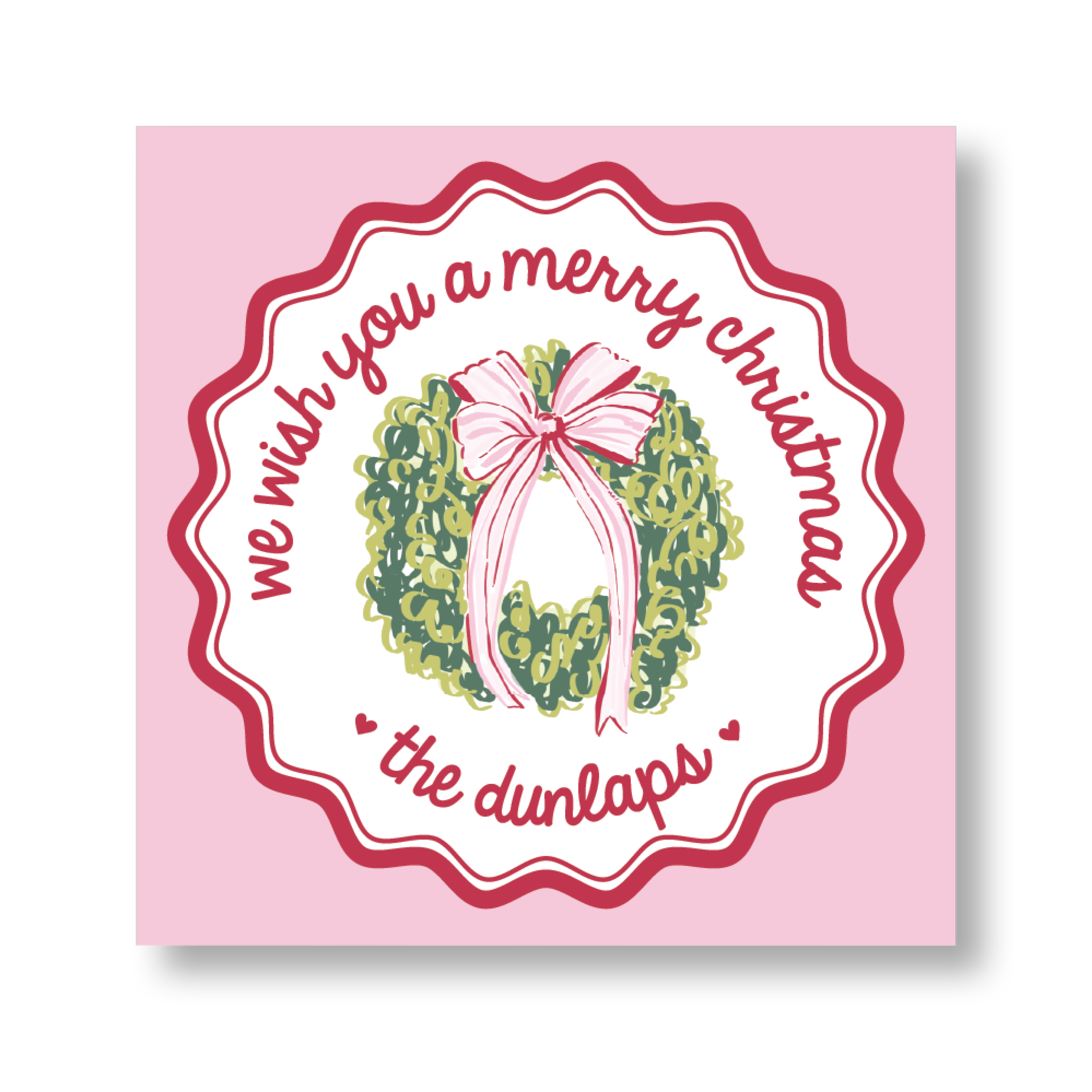 We Wish You A Merry Christmas Wreath Sticker – Audrey Dunlap Designs